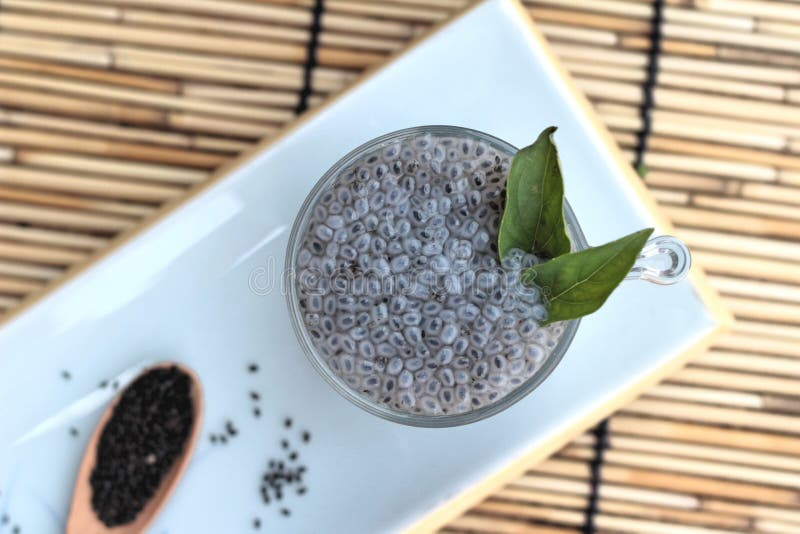 Basil Seeds for Fiber Beverage and Raw Seed Stock Photo - Image of ...