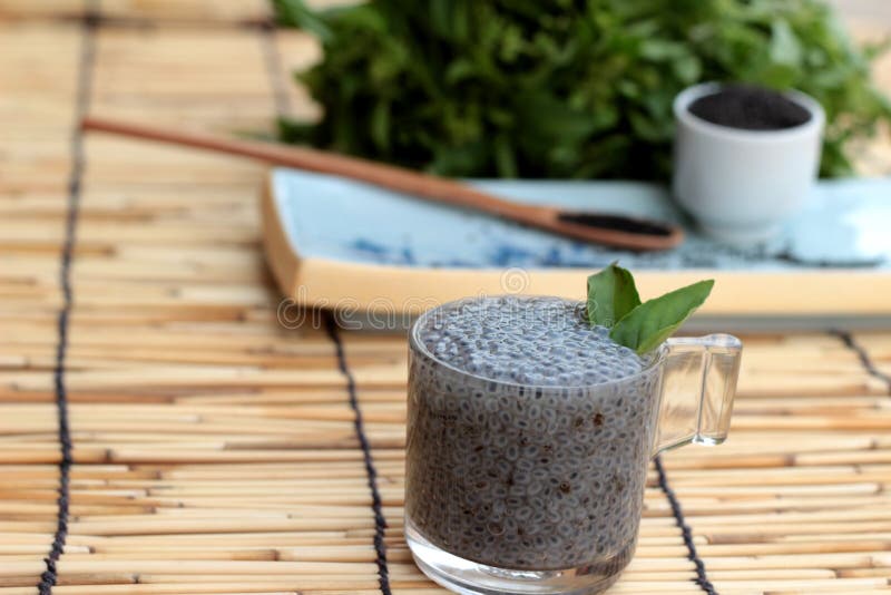 Basil Seeds for Fiber Beverage and Raw Seed Stock Photo - Image of ...