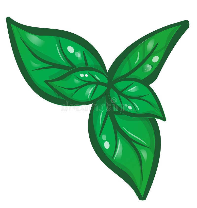 Basil Leaves Silhouette Stock Illustrations – 283 Basil Leaves ...