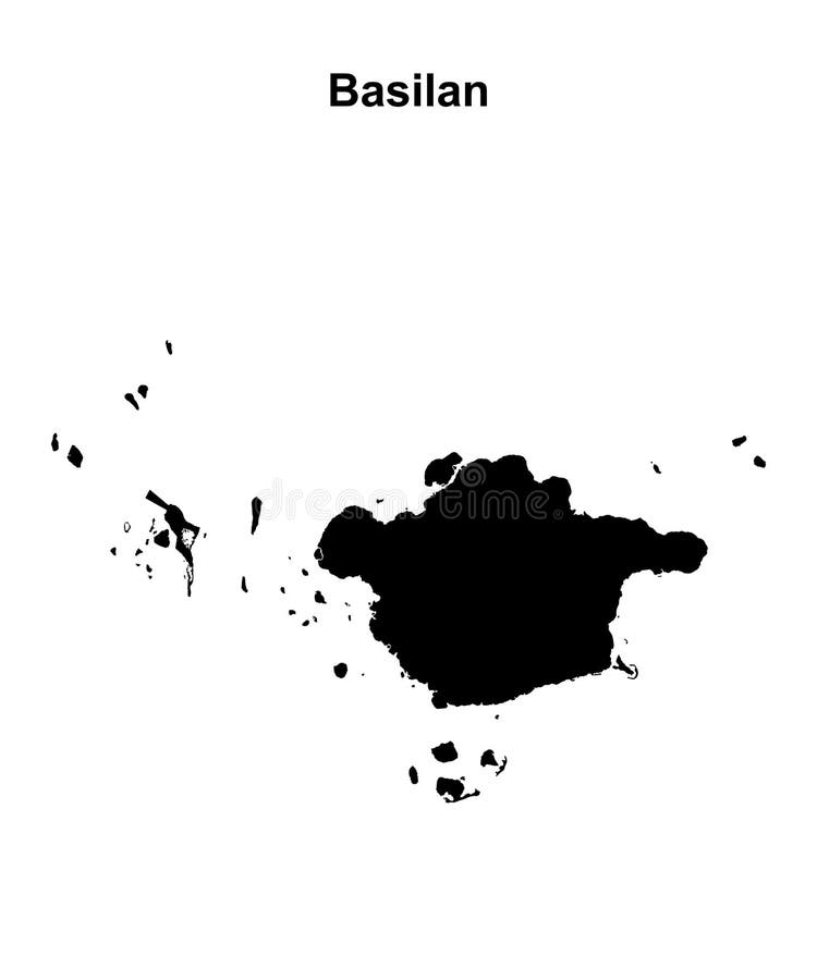 Basilan outline map stock vector. Illustration of atlas - 360617311