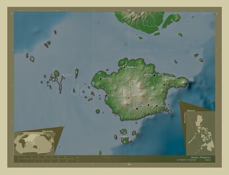 Basilan, Philippines. Wiki. Labelled Points of Cities Stock ...