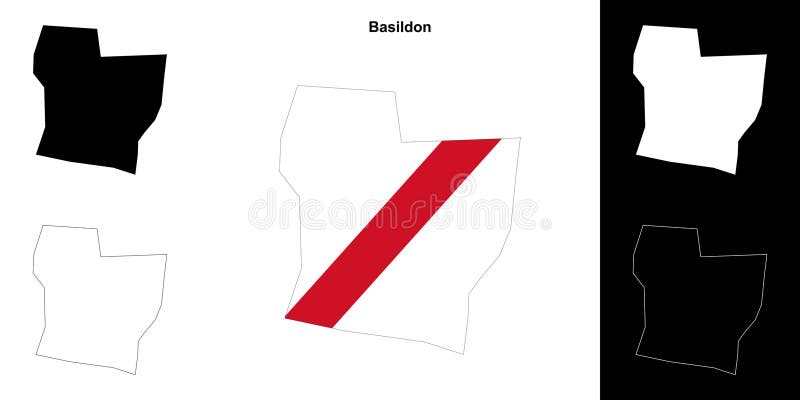 Basildon outline map stock vector. Illustration of kingdom - 334900622