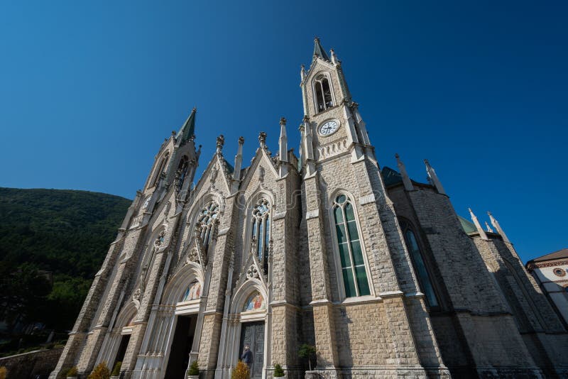 Basilica of Castelpetroso stock photo. Image of bell - 180618296