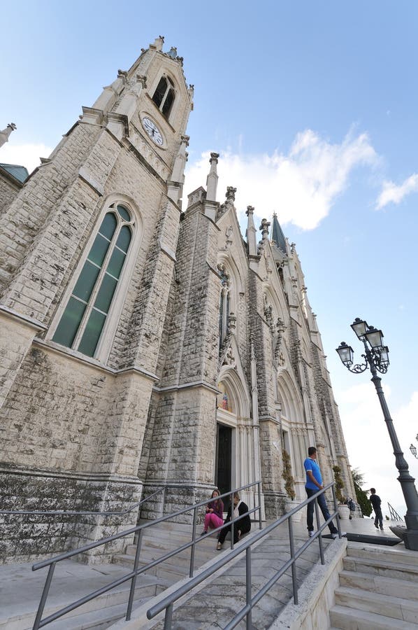 Basilica of Castelpetroso editorial stock image. Image of mary - 180623234