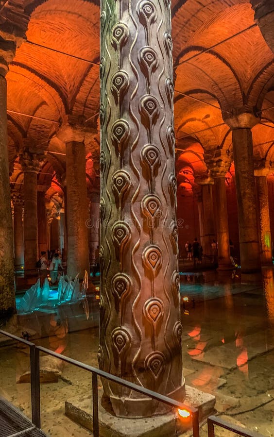 Basilica Cistern Modern Column in Istanbul, Turkey. Editorial ...