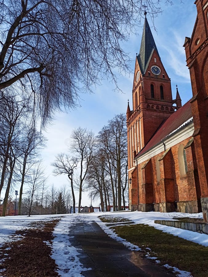 Basilica in Gietrzwald stock photo. Image of pilgrimige - 211187366