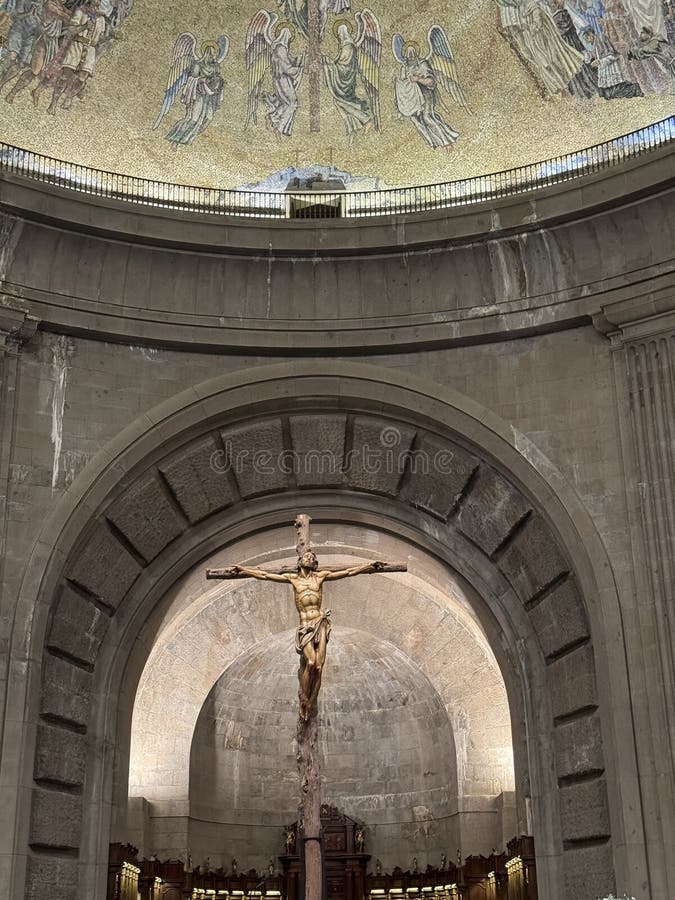 Basilica of the Holy Cross of the Valley of the Fallen in El Escorial ...