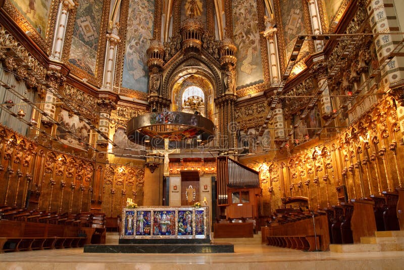 Basilica At The Montserrat Monastery, Spain Stock Images - Image: 10680574