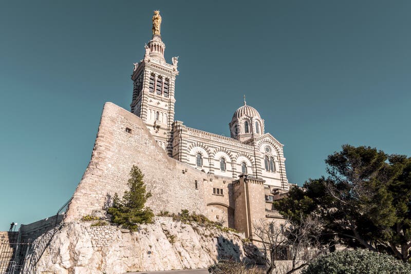 Basilica of Notre-Dame De La Garde or La Bonne Mere in Marseille ... Basilica of Notre-Dame De La Garde or La Bonne Mere in Marseille ...