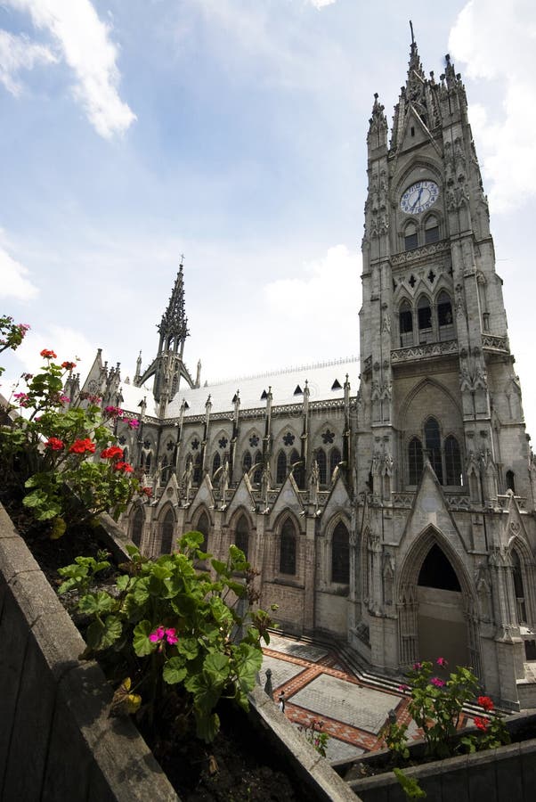 Basilica quito ecuador stock photo. Image of spires, flowers - 4602632