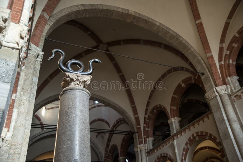 Basilica Sant Ambrogio Snake Column Stock Photos - Free & Royalty-Free ...