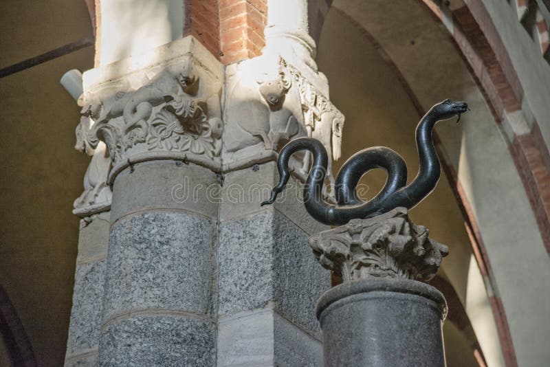Basilica Sant Ambrogio Snake Column Stock Photos - Free & Royalty-Free ...