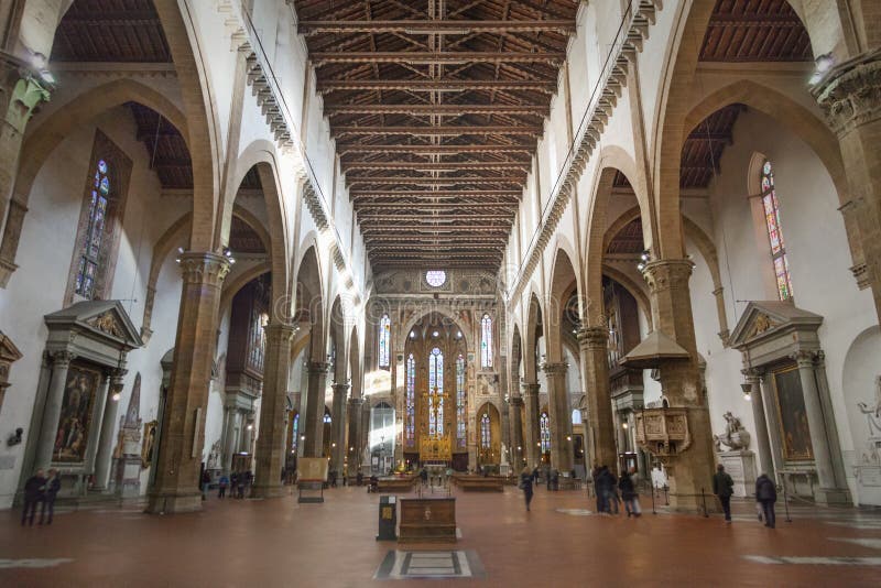 The Interior of the Basilica of Santa Croce Stock Image - Image of ...