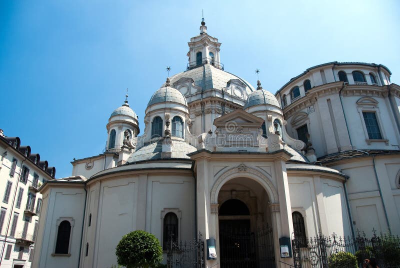 Basilica Santuario La Consolata Stock Image - Image of church, blue ...