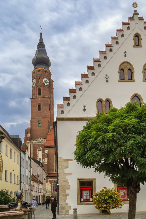Basilica of St. Jacob, Straubing, Germany Stock Photo - Image of ...