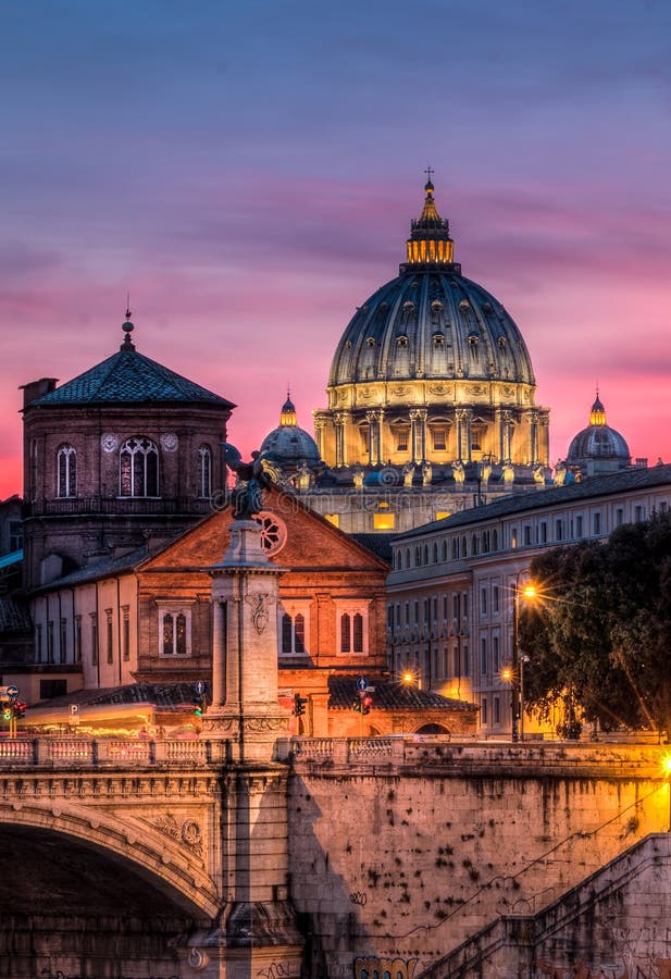 Basilica St Peter Rome stock photo. Image of dome, capital - 69796466
