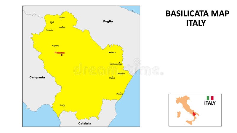Basilicata Map. State and District Map of Basilicata Stock Vector ...