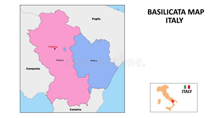 Basilicata Map. State and District Map of Basilicata Stock Vector ...