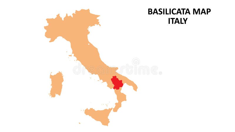 Basilicata Regions Map Highlighted on Italy Map Stock Vector ...