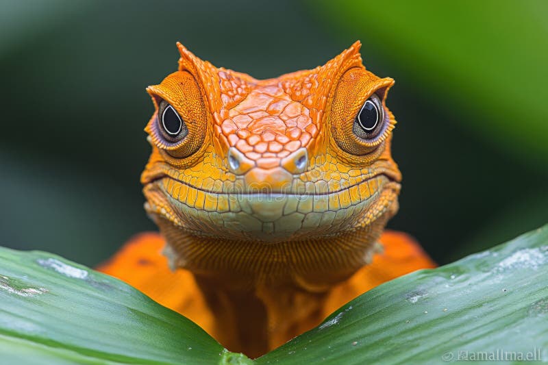 A Basiliscus Vittatus (brown Basilisk) Lizard, Detailed and Vibrant ...