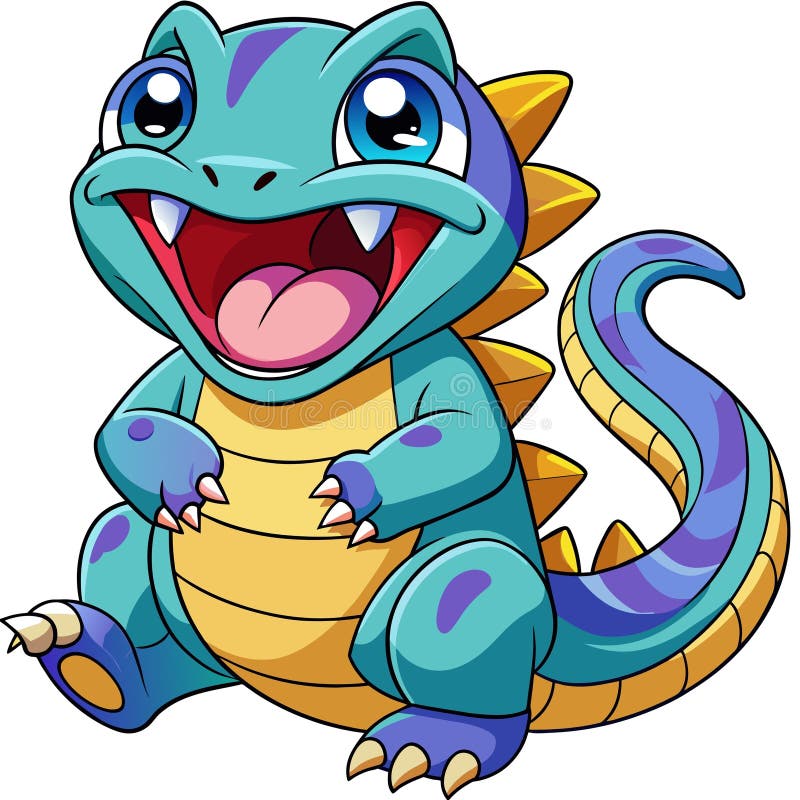 Basilisk Lizard Laughs Vector Kawaii Stock Vector - Illustration of ...