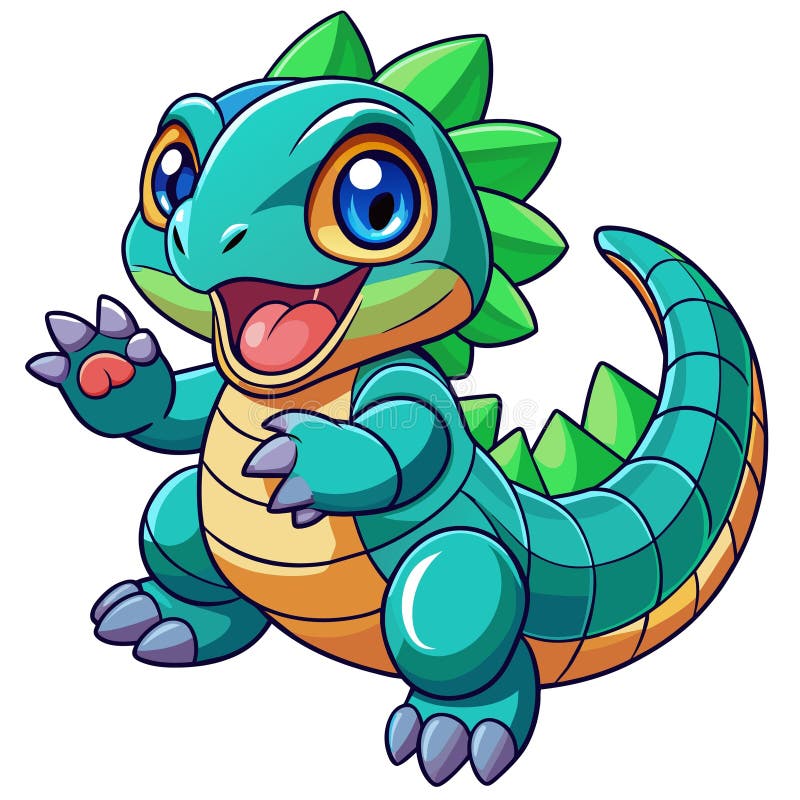 Basilisk Lizard Play Vector Kawaii Stock Vector - Illustration of funny ...