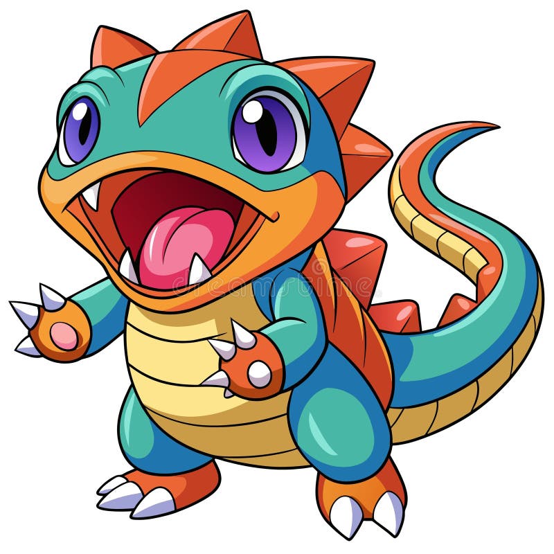 Basilisk Lizard Screams Vector Kawaii Stock Vector - Illustration of ...