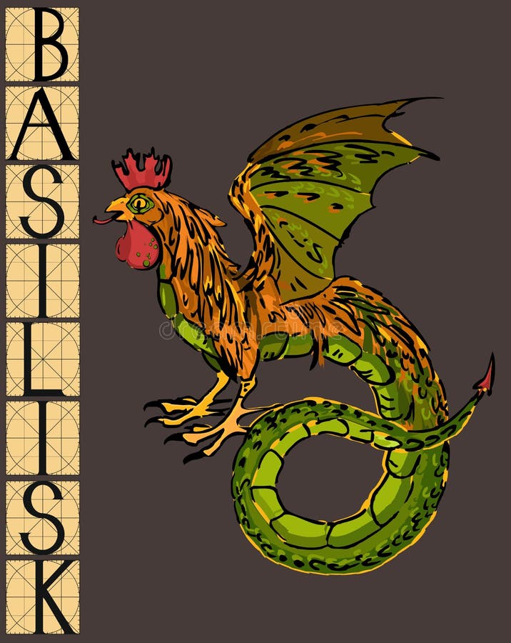 Basilisk mit Titel vektor abbildung. Illustration von huhn - 49456131