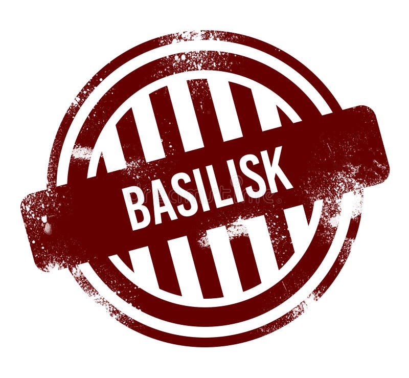 Basilisk - Red Round Grunge Button, Stamp Stock Illustration ...