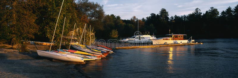 Basin Harbor at sunset editorial photography. Image of horizontal ...