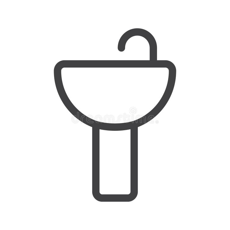 Basin Icon Simple Outline Vector Logo Stock Vector - Illustration of ...