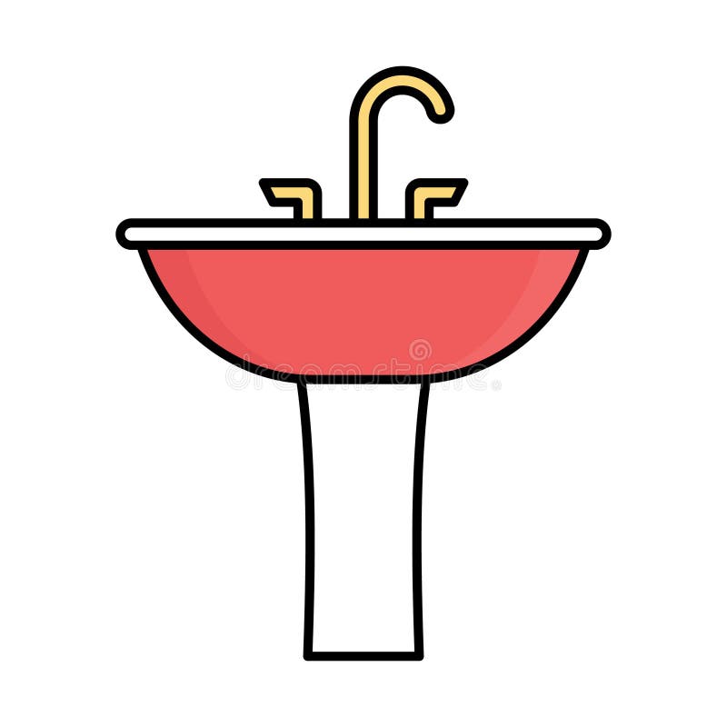 Basin Outline with Fill Color Vector Icon Which Can Easily Modify or ...