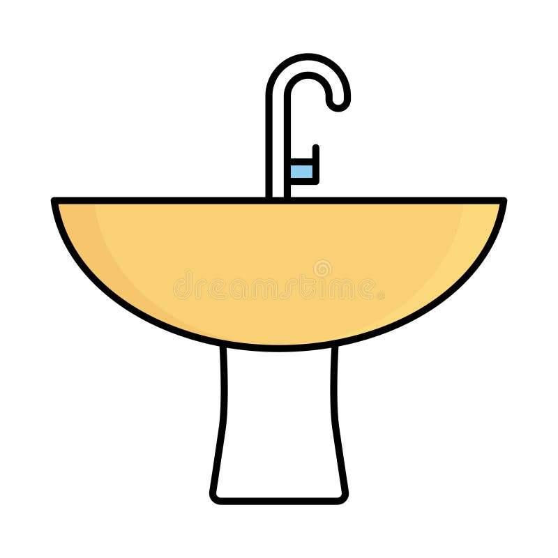 Basin Outline with Fill Color Vector Icon Which Can Easily Modify or ...