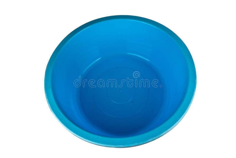 Basin Plastic Blue Isolated on White Background Stock Photo - Image of ...