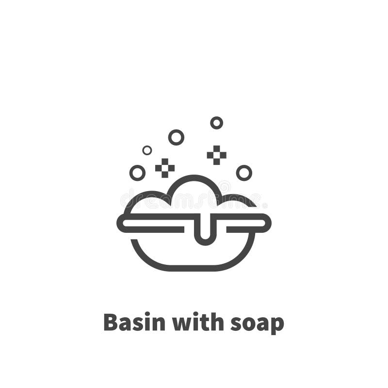Basin with Soap Icon, Vector Symbol. Stock Vector - Illustration of ...
