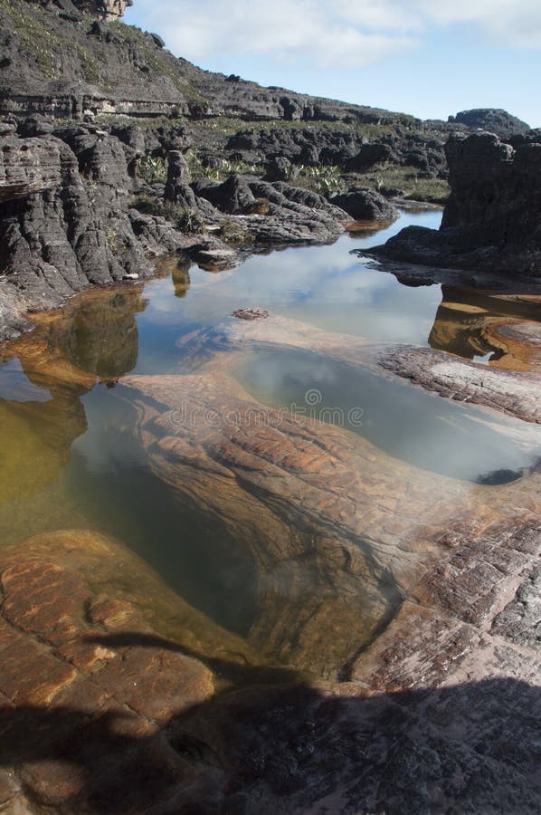 Basin on the Top of Roraima Plateau Stock Image - Image of water ...