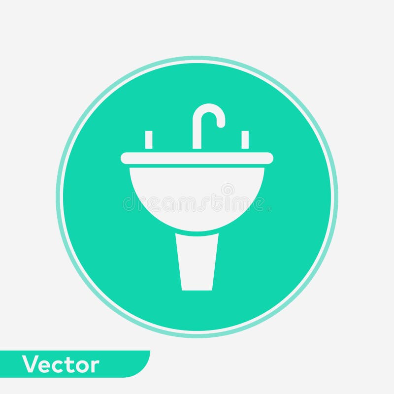 Washbasin Black Icon, Vector Sign On Isolated Background. Washbasin ...