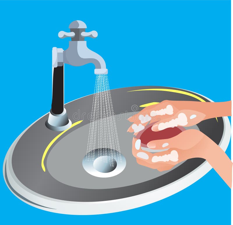 Basin with Water Tap Wasting Water Vector Illustration Stock Vector ...