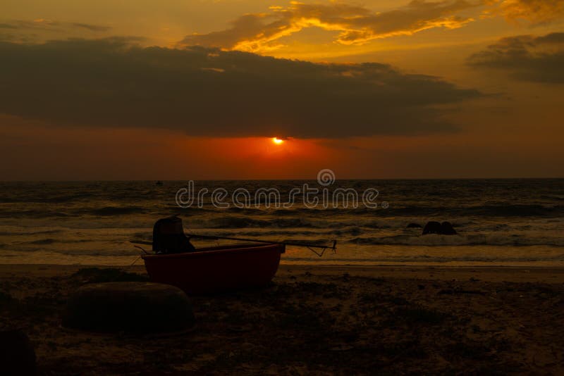 Basins with Fishing Tools on the Beach with a Beautiful Setting on the ...