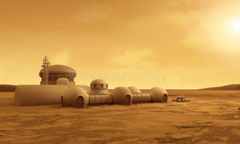Basis op Mars stock illustratie. Illustration of basis - 81673602