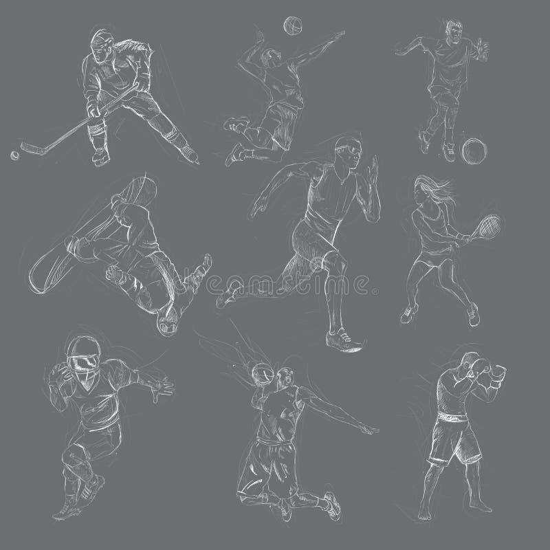 Sport Mix - an Hand Drawn Vector Collection Stock Vector - Illustration ...