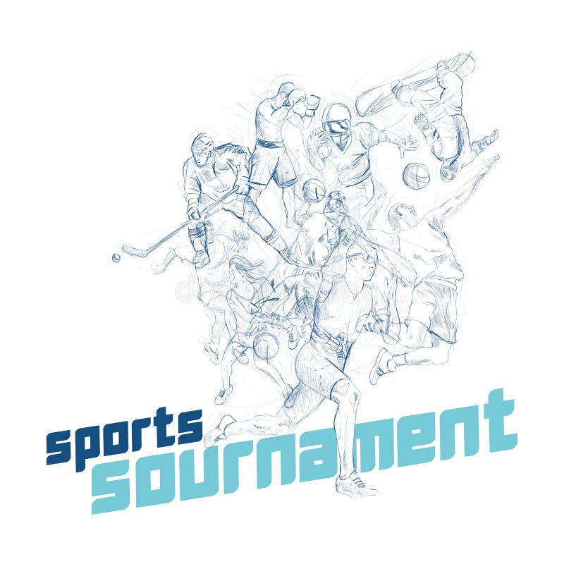 Sport Mix - an Hand Drawn Vector Collection Stock Illustration ...