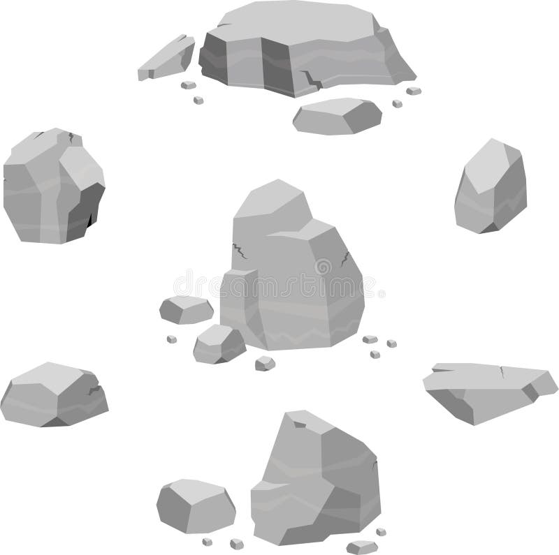 Rock Stones Set Vector Art Collection Stock Vector - Illustration of ...