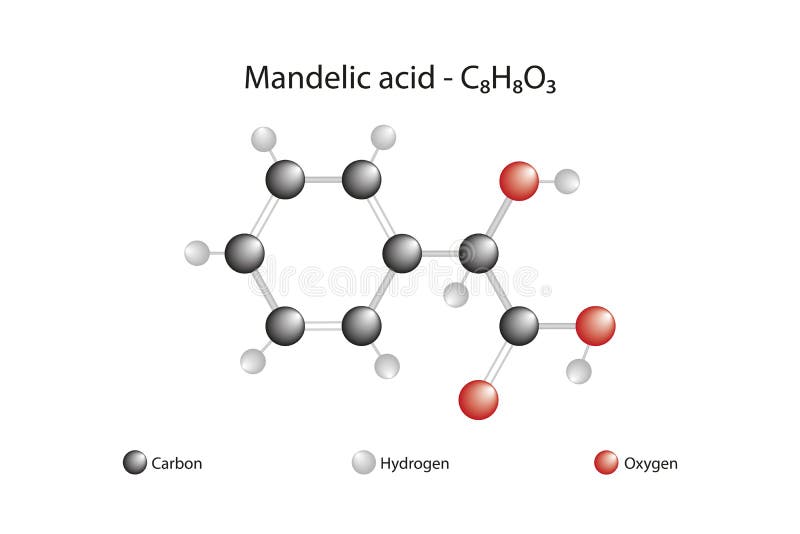 Molecular Formula of Mandelic Acid. Stock Vector - Illustration of ...
