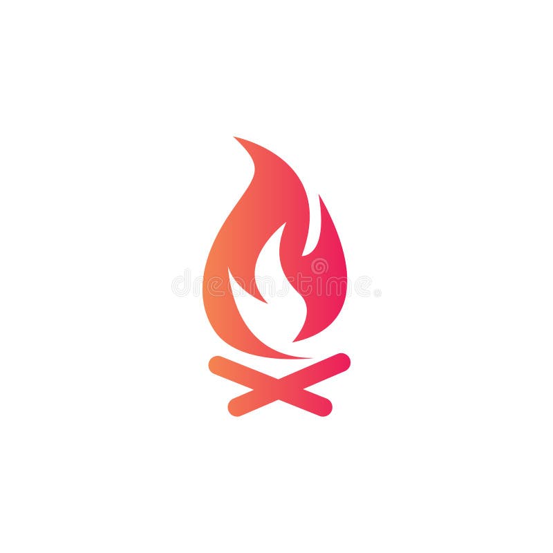 Fire Silhouette Burning Fire Flame Logo Design Vector Template. Stock ...