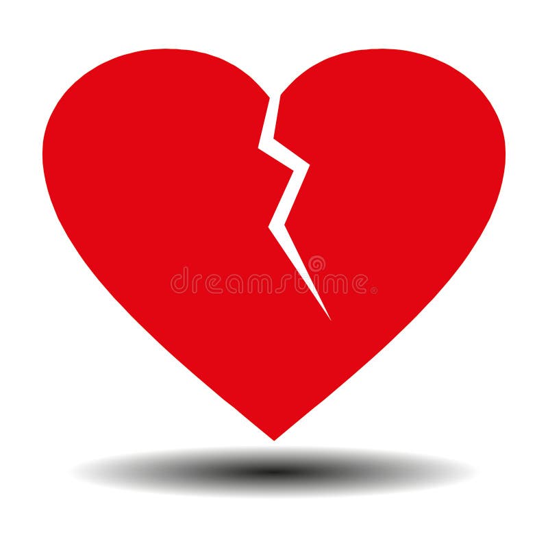 Heartbreak sign on white stock illustration. Illustration of grief ...