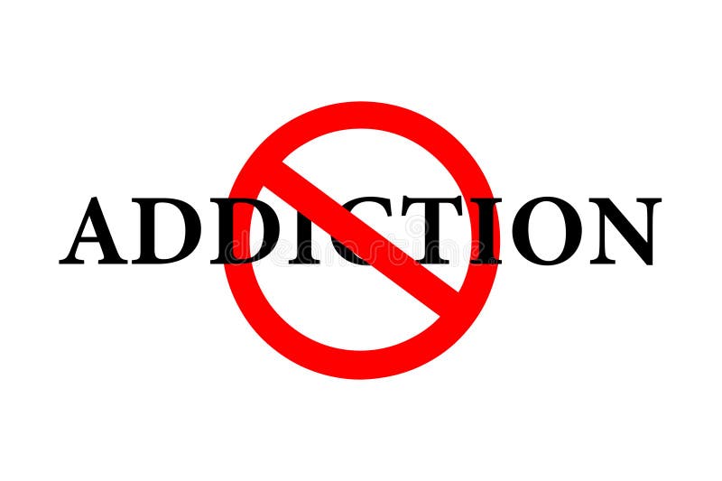 No addiction sign on white stock illustration. Illustration of habits ...
