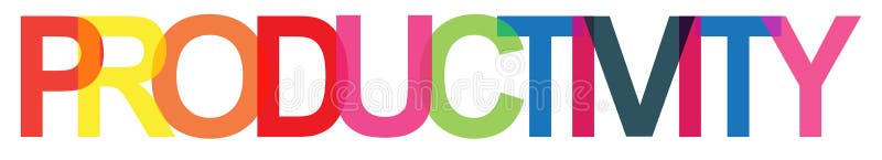 Colorful Productivity on White Stock Illustration - Illustration of ...