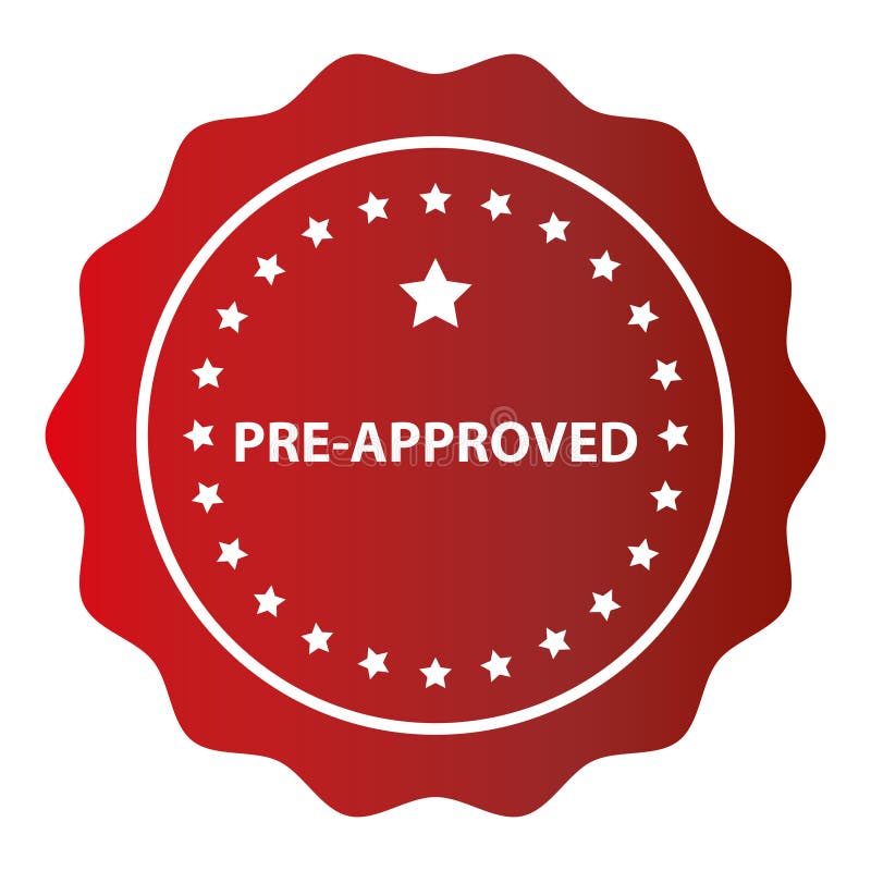 Pre Approved Stamp on White Stock Illustration - Illustration of ...