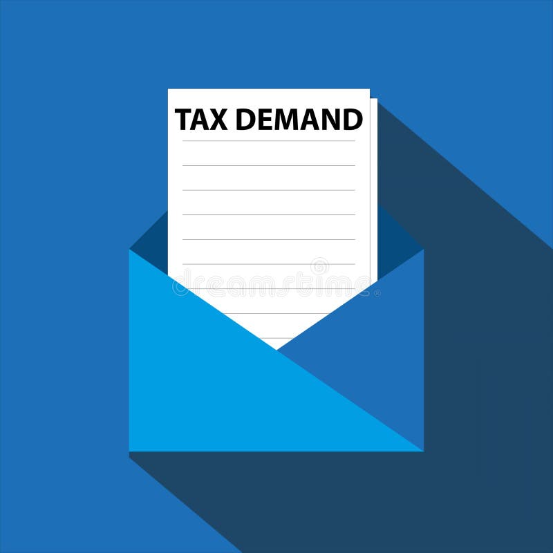 Tax Demand with Envelope on Blue Stock Illustration - Illustration of ...